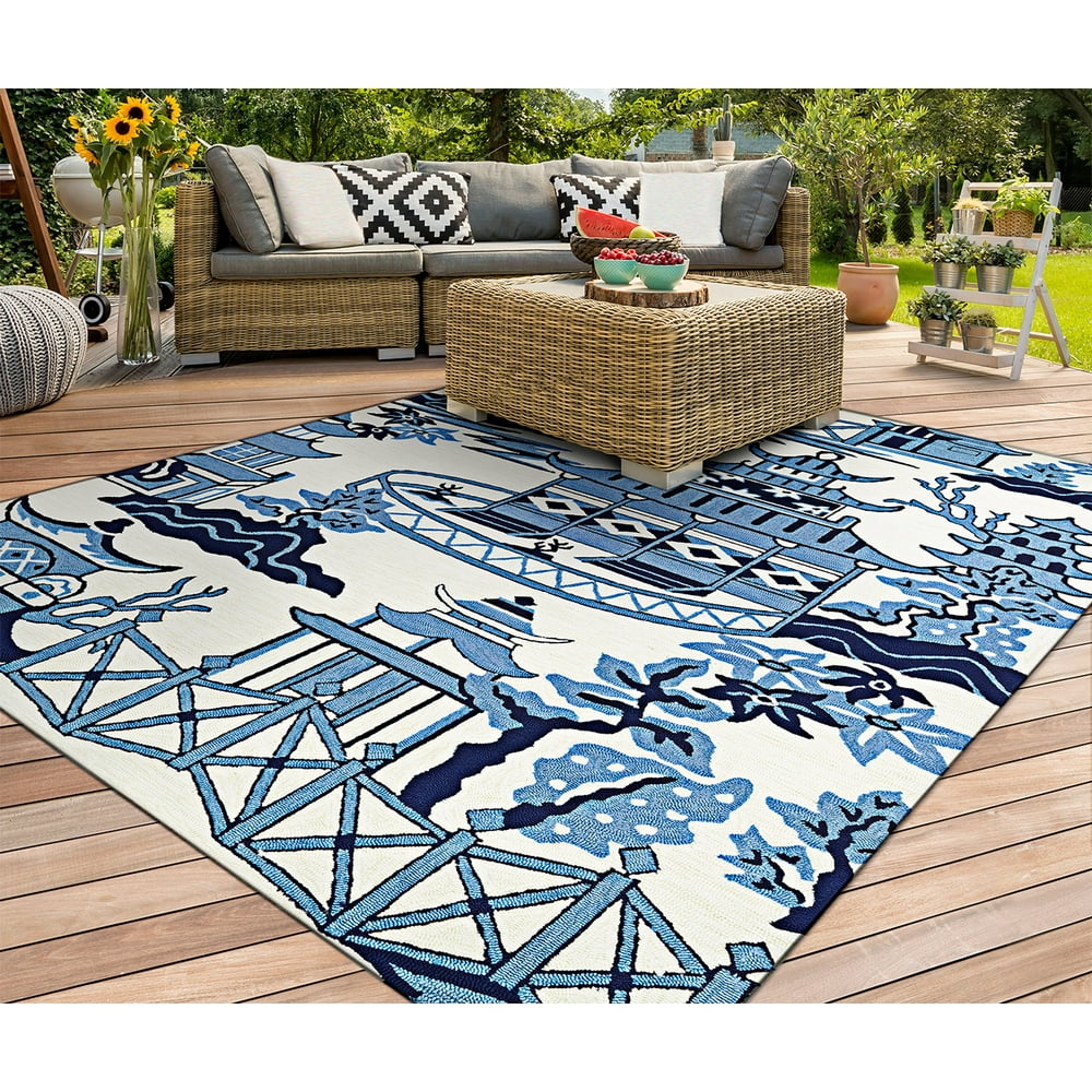 Covington Peking Palace Ivory Indoor/Outdoor Area Rug - Multiple Sizes ...