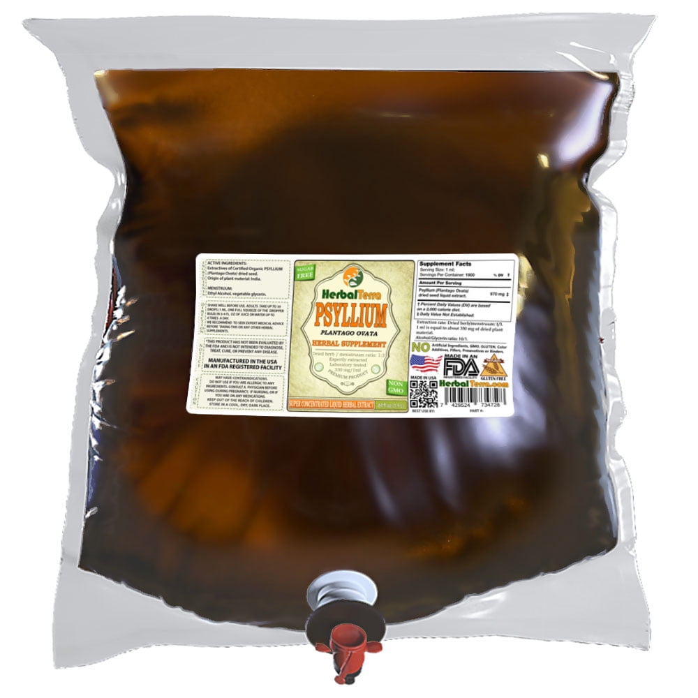 Psyllium (Plantago Ovata) Tincture, Organic Dried Seed Powder Liquid ...