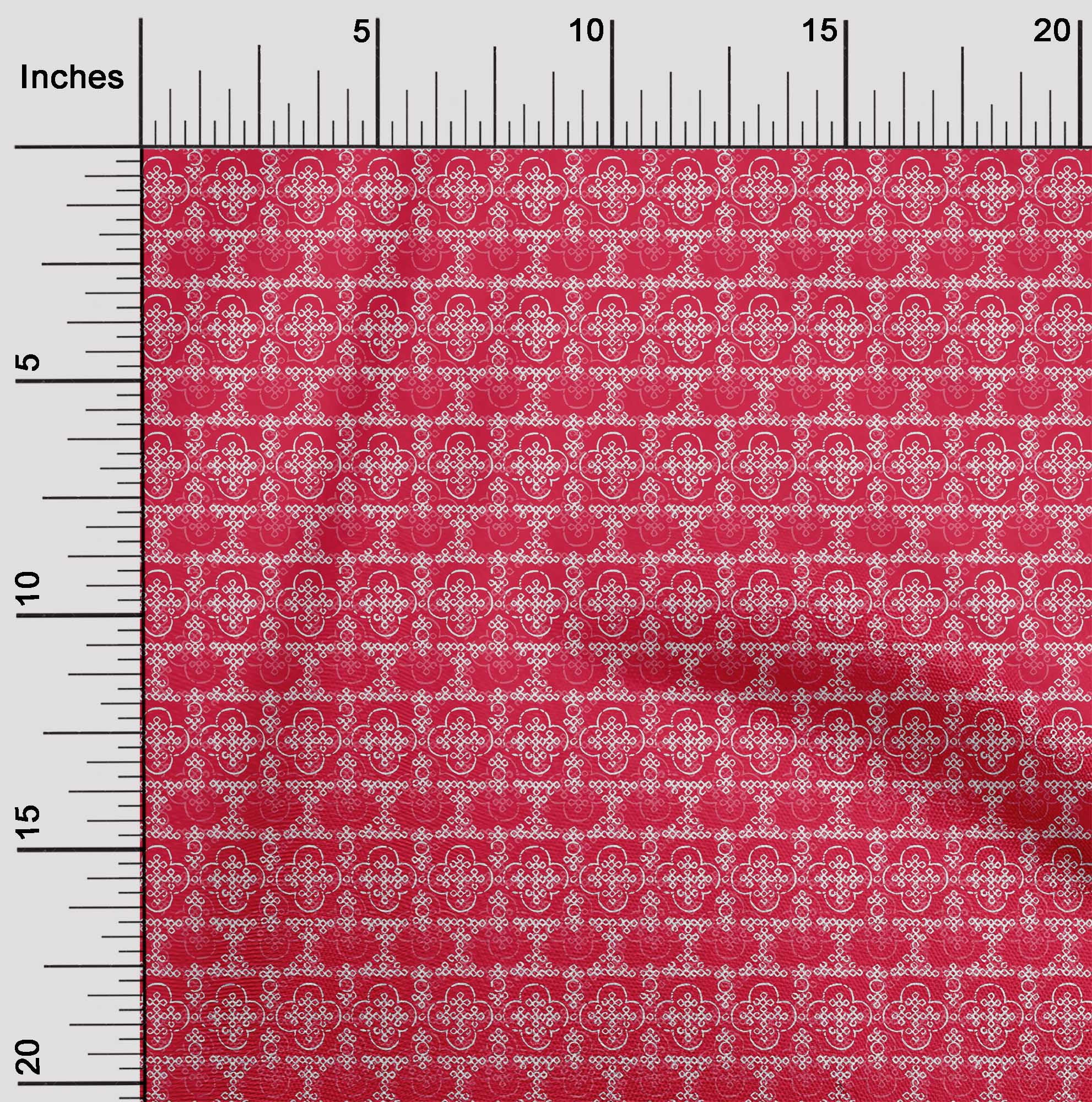 oneOone Silk Tabby Red Fabric Ethnic Bandhani Sewing Material Print ...