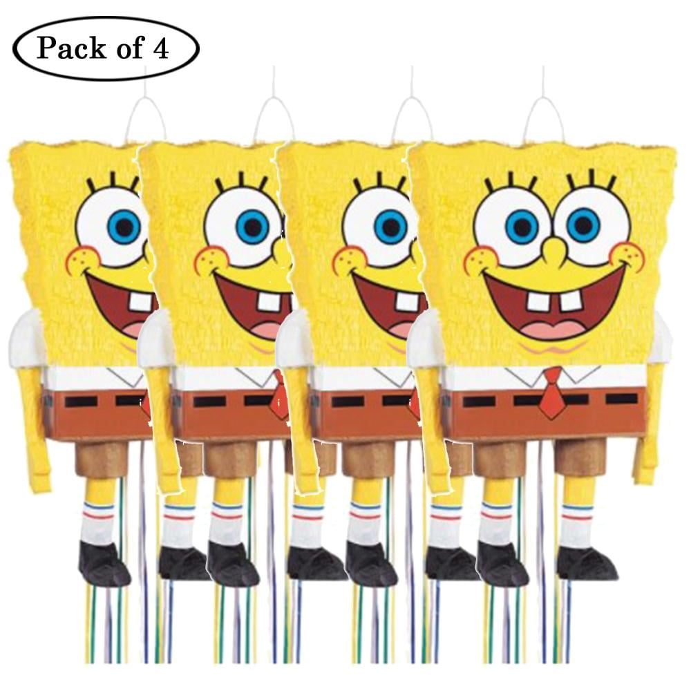 SpongeBob SquarePants 3D Pull Pinataby Unique Industries - Pack of 4 ...