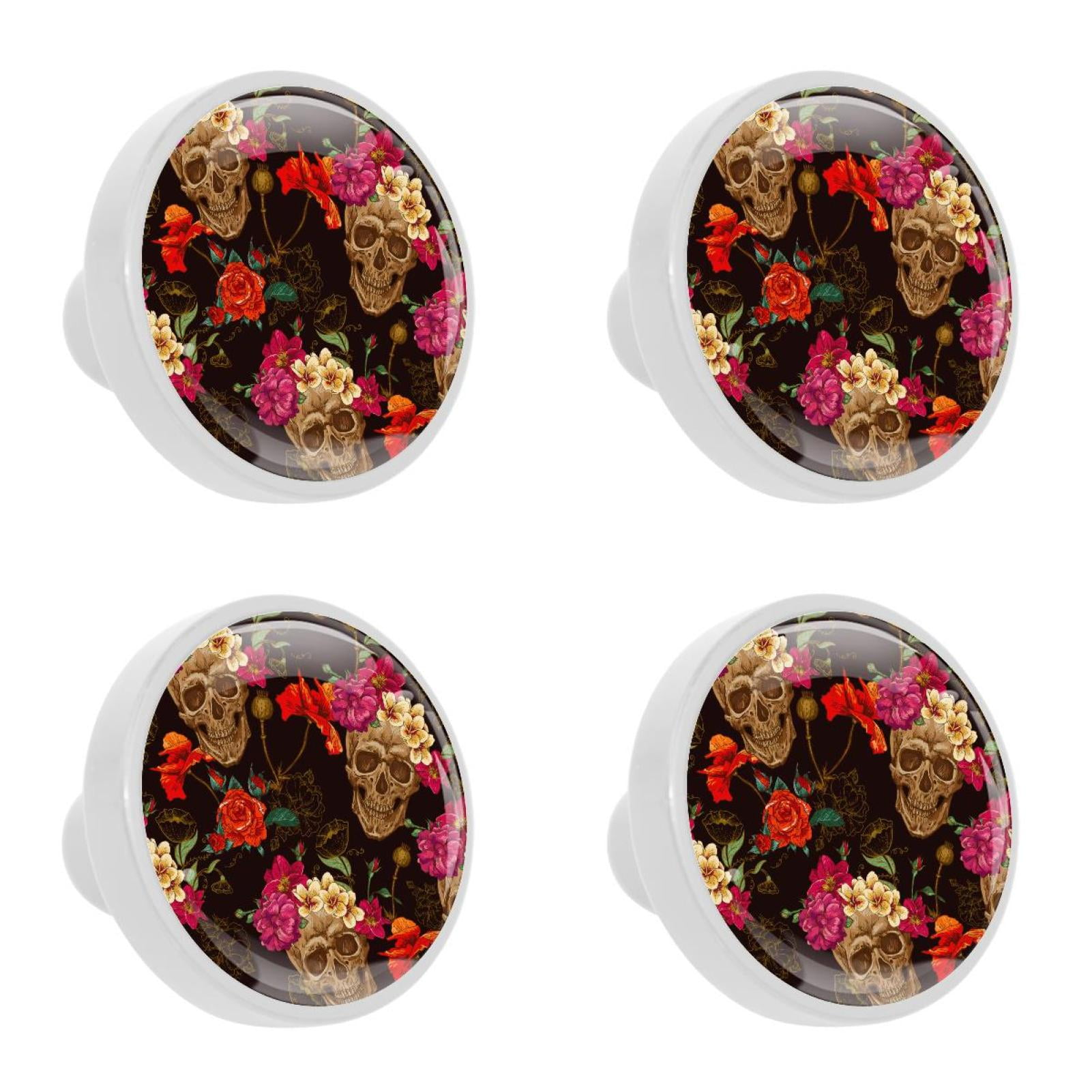 4 Pcs Skull Knobs for Kitchen Cabinet Cupboard Dresser Bookcase Drawer ...