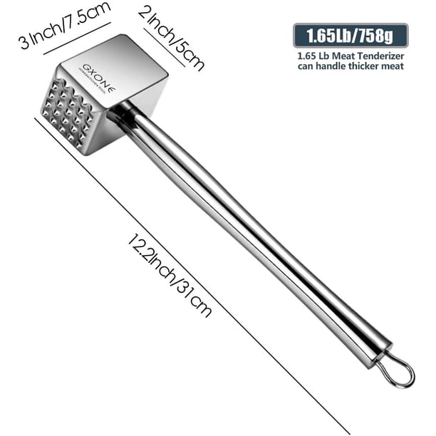 Meat Tenderizer,304 Stainless Steel Heavy Sturdy Meat Mallet/Pounder ...