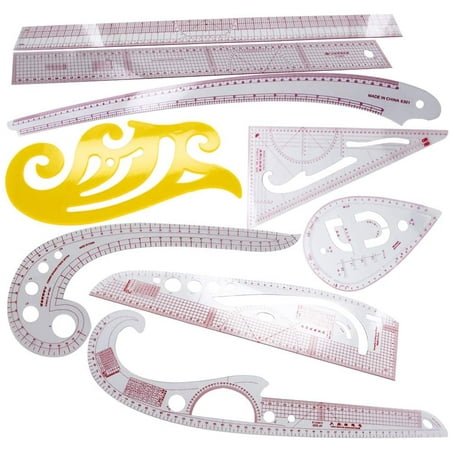 ZMLEVE DIY Sewing Ruler Tailor Set, French Curve Ruler, Plastic Dress ...