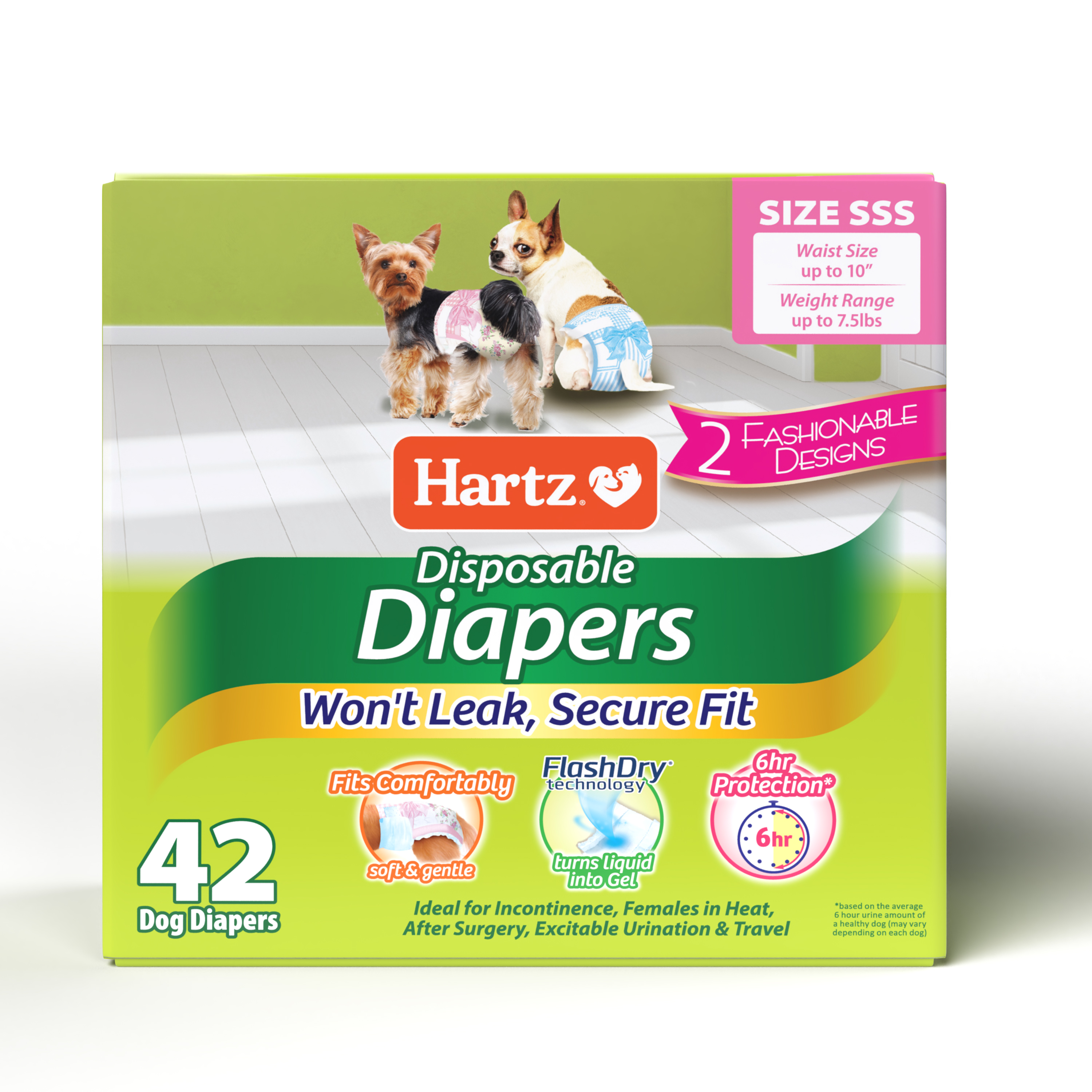 Hartz Disposable Dog Diapers for Female and Male Dogs or Puppies ...
