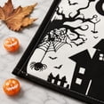 Cadancy Halloween Table Runner Spooky Ghost Spider Web Bat Skeleton ...