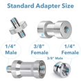 16PCS Camera Screws Mount Set 1/4 Inch and 3/8 Inch Threaded Converter ...
