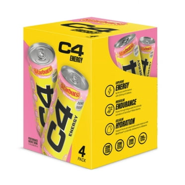 C4 Performance Energy Strawberry Starburst, 12 Pack of 16oz Cans ...