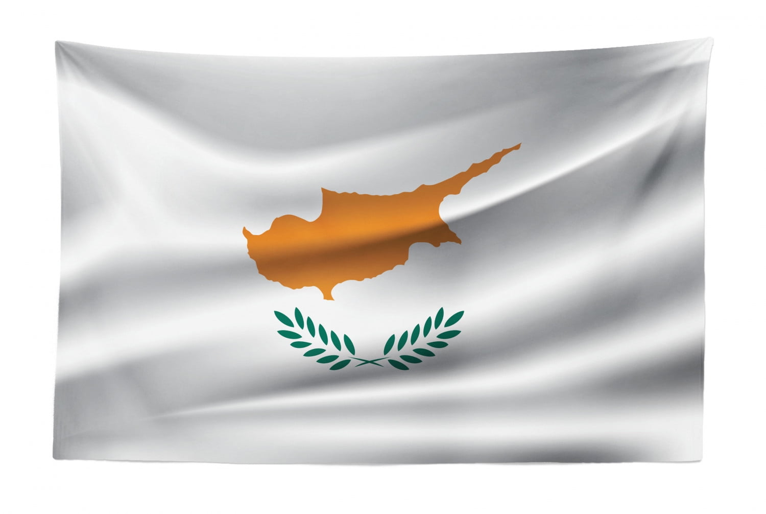 Cyprus Tapestry, Simple Illustration of Rounded Flag of Southern ...