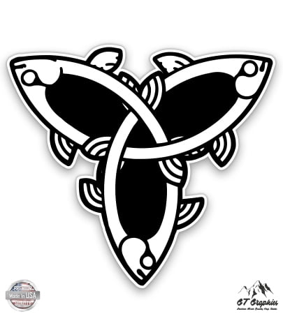 Trinity Fish Symbol - 3" Vinyl Sticker - For Car Laptop I-Pad Phone ...