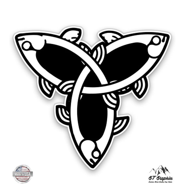 Trinity Fish Symbol - 8" Vinyl Sticker - For Car Laptop I-Pad ...