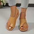 Beige Ladies Summertime Open Toe Wedge Heel Sandals Comfort Thick ...