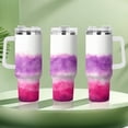 40oz Insulated Tumbler Watercolor Pink Purple Gradient Car Cup Travel ...