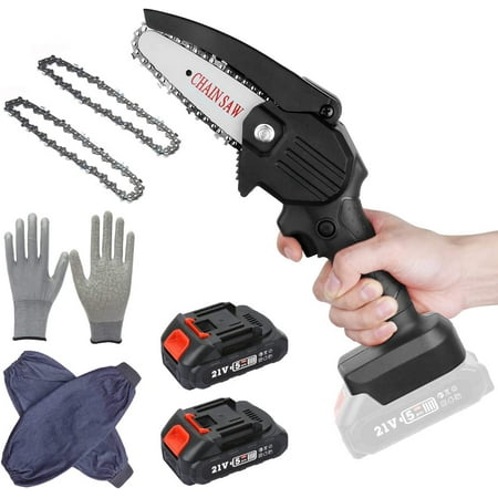 Mini Handheld Chainsaw Cordless, 4inch Portable Electric Chainsaw Kit ...