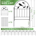 Decorative Garden Fence 10 Pack, 17in H x 10.5ft L Metal No Dig Animal ...