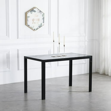 Ktaxon Dining Table Modern Minimallist Glass Kitchen Table Rectangular ...