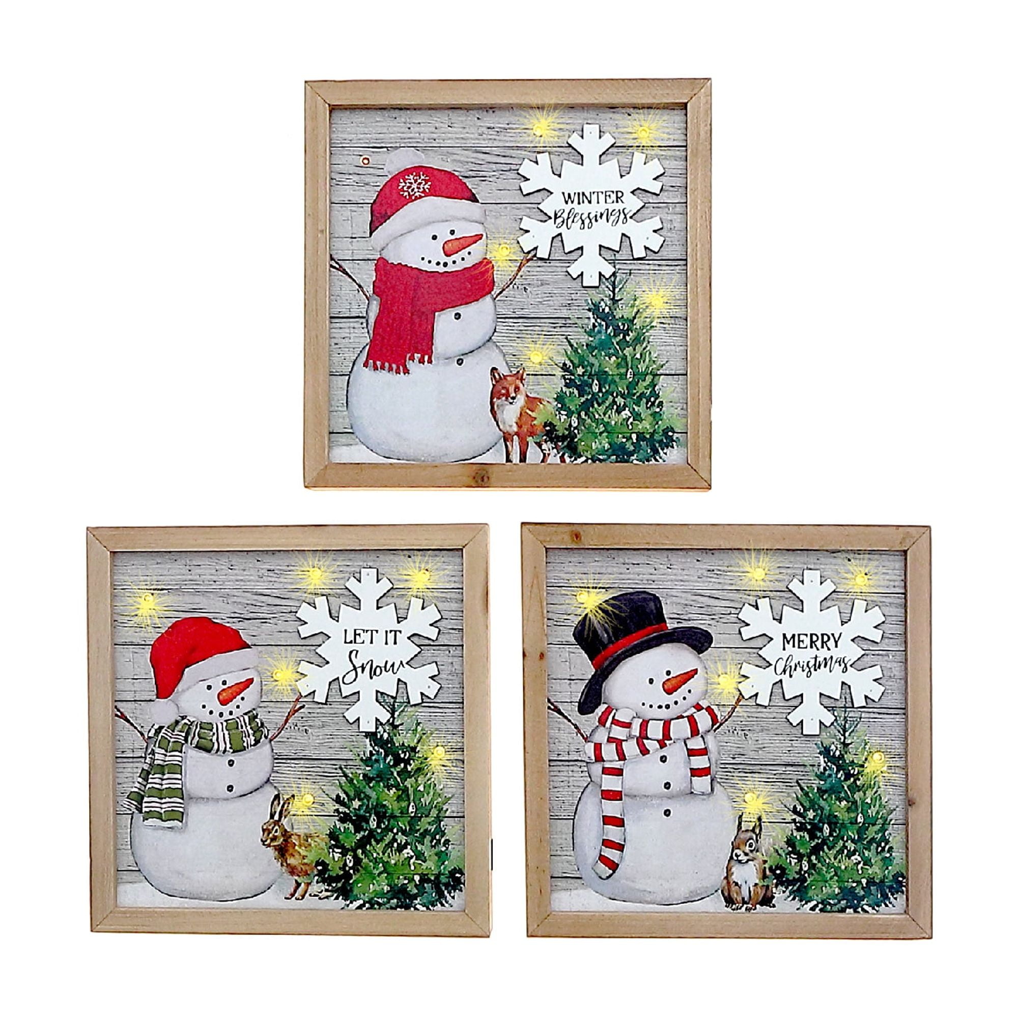 Click here for Ih Casadécor Led Wooden Plaque Décor (Snowman) (As... prices