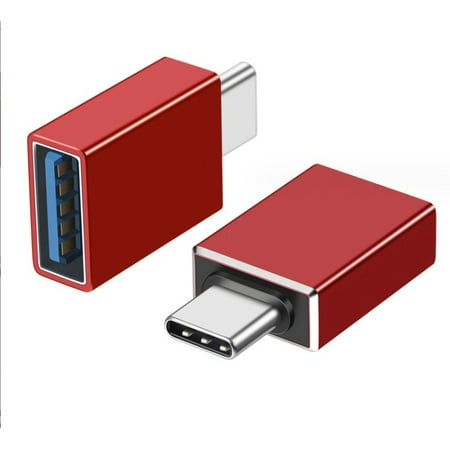 Red USB C to USB 3.1 OTG Adapter (3 Pack), USB Type C Male to USB A ...