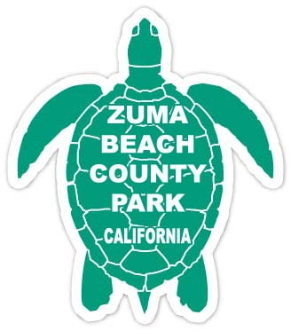 Zuma Beach County Park California Souvenir 4" Green Turtle Shape Decal ...