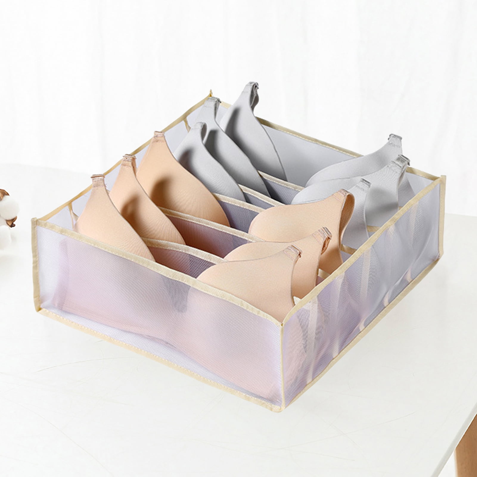 HEVIRGO Underwear Storage Box Washable Space-saving Cloth Panties ...