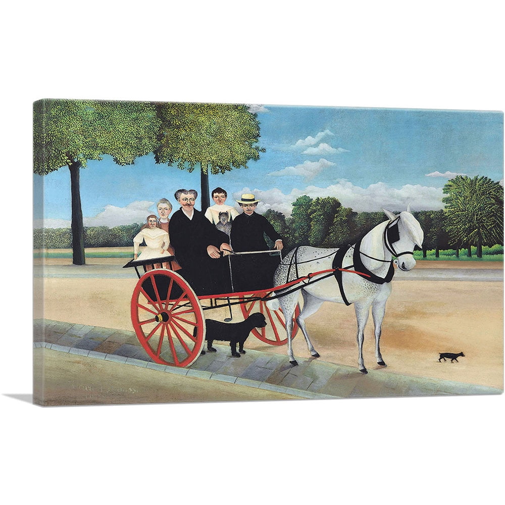 ARTCANVAS The Horse-Drawn Carriage of Father Junier 1908 Canvas Art ...