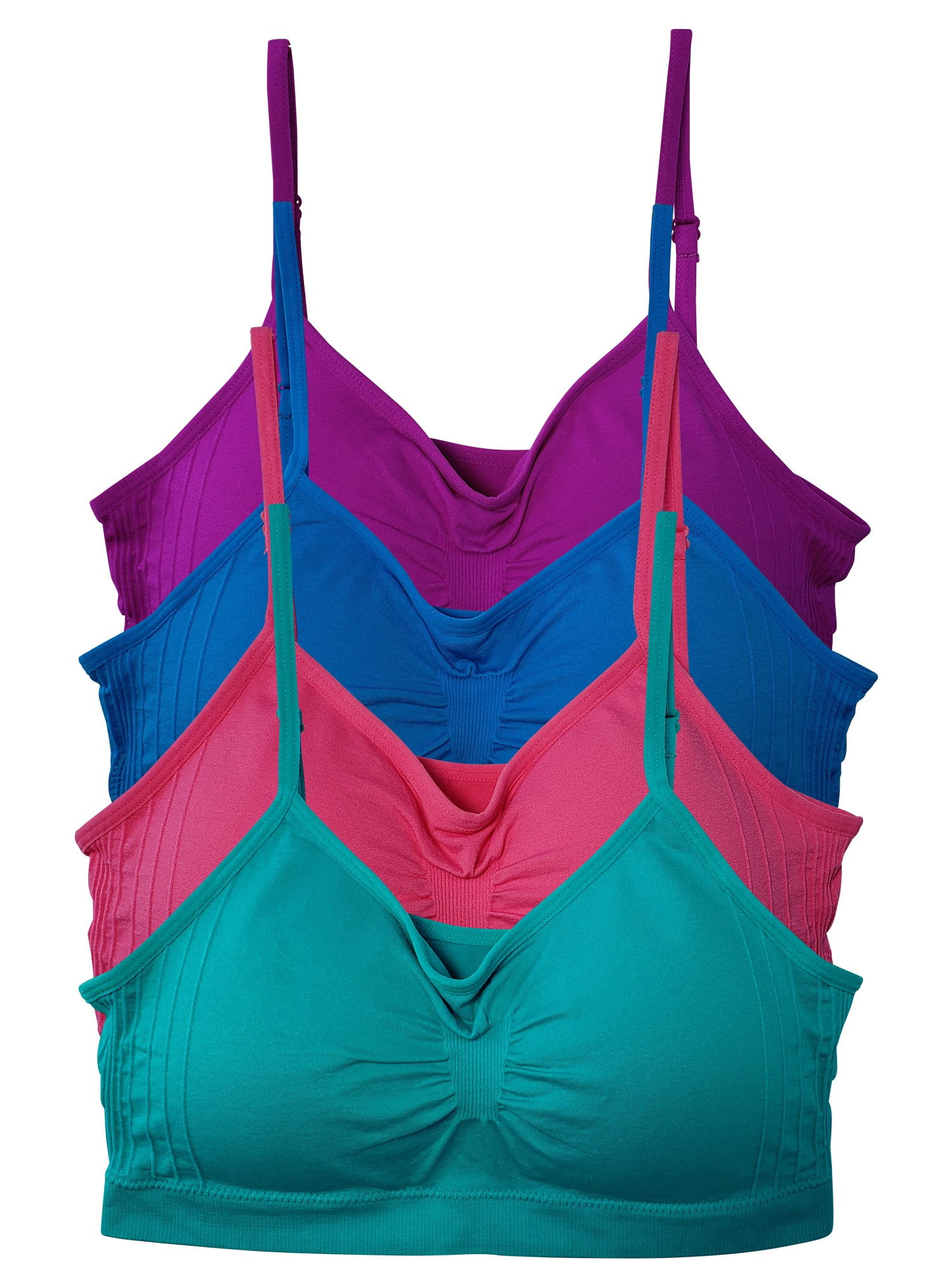 Kalon 4-Pack Women's Comfort Cami Bra Pullover Design Seamless Wire ...