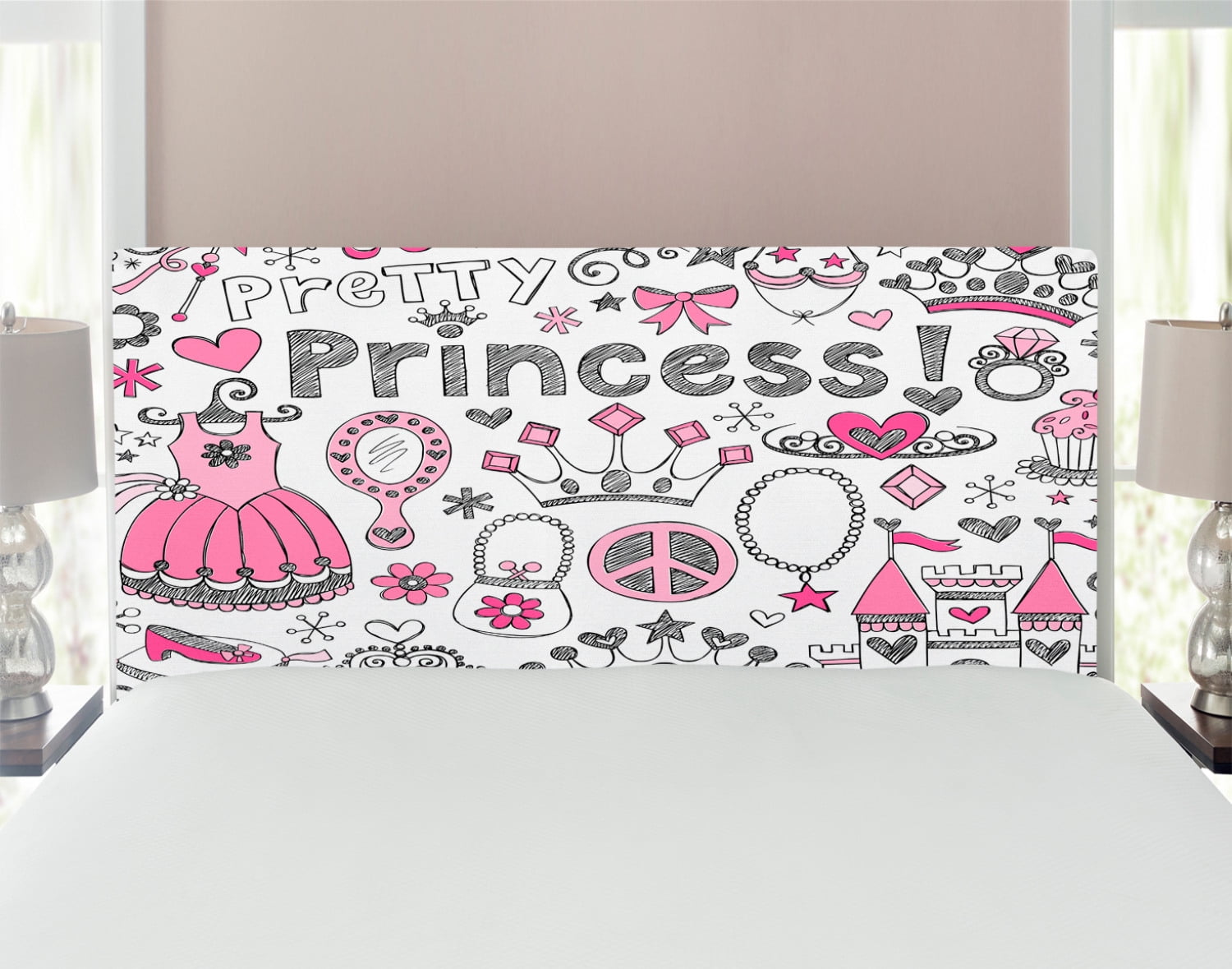 Cartoon Headboard, Tale Cartoon Tiara Crown Notebook Doodle Design ...