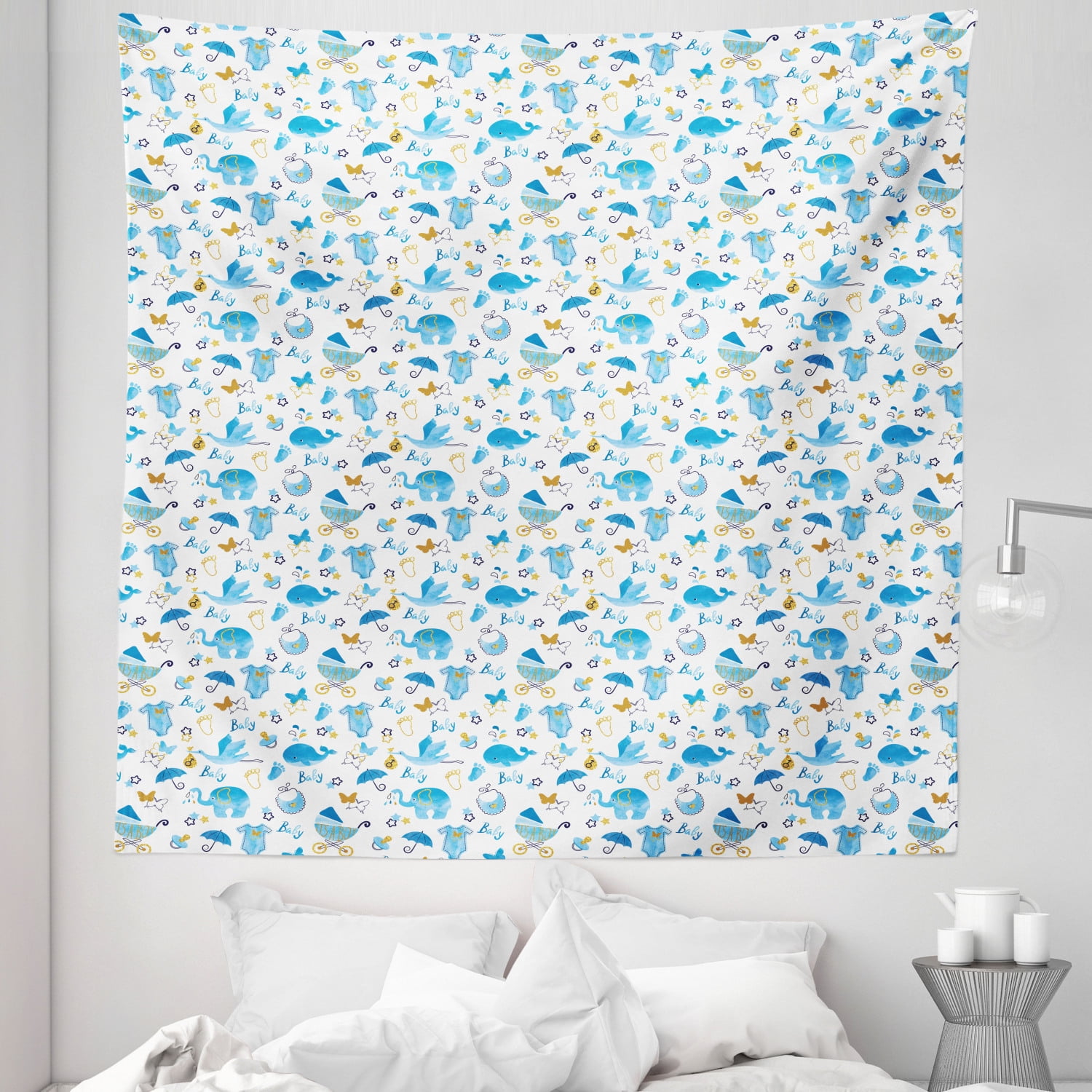 Cartoon Tapestry, Its a Boy Stork Carrying an Elephants Clothes ...