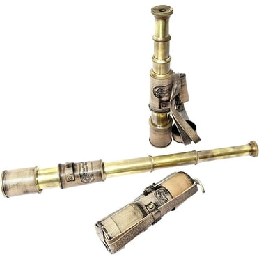 Antique Marine Small Brass Telescope 6" with Wooden Box Pirate Nautical ...