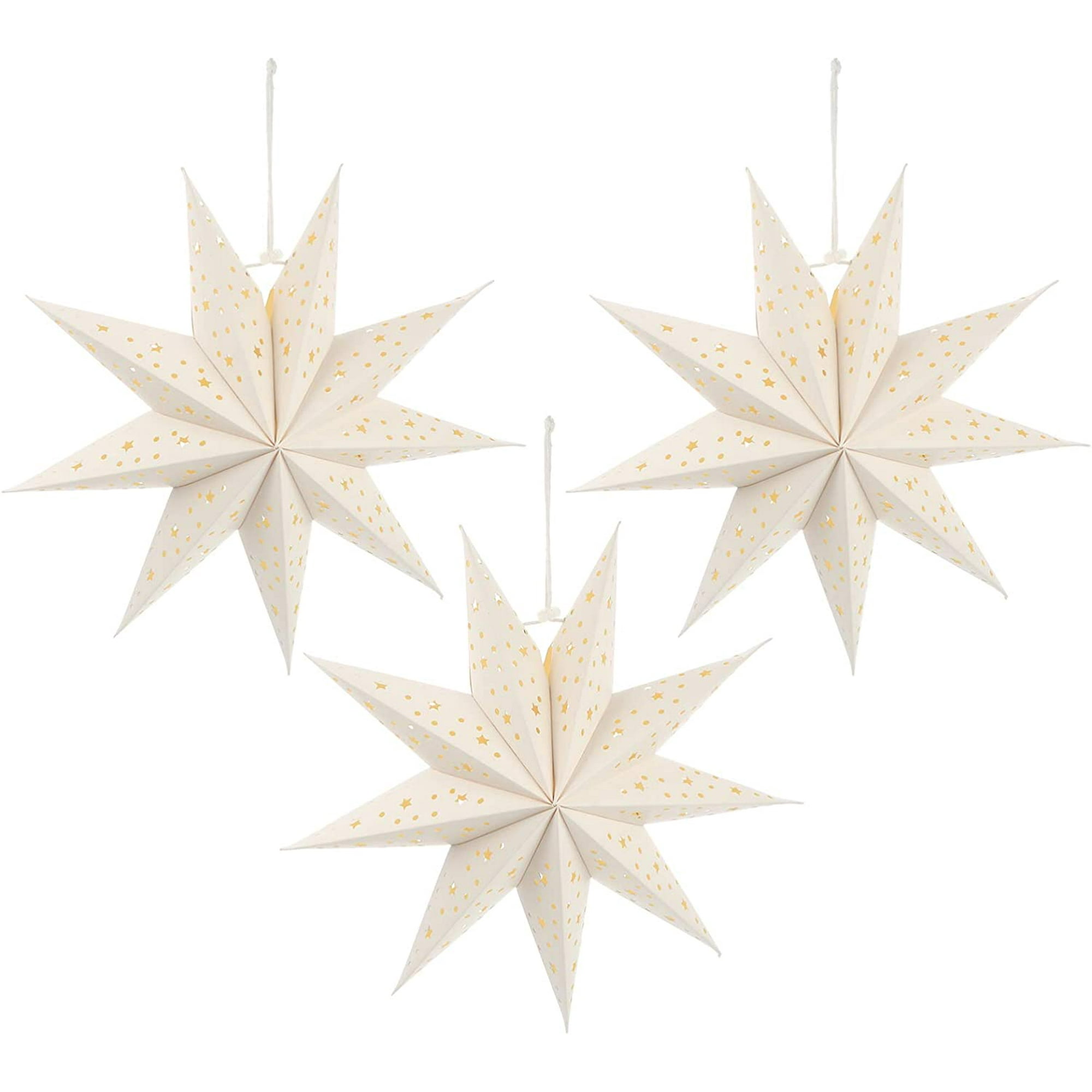 Click here for Aotbuybuy 3pcs White Paper Star Lantern Lampshade... prices