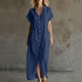 Lovzfmll Women's V Neck Short Sleeve Cap Sleeve Button Front Solid ...