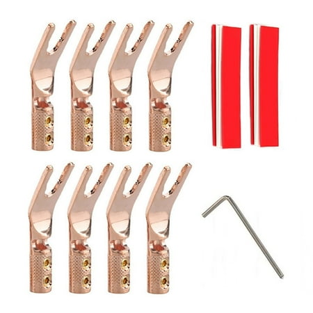 8x Speaker Spade Connectors Banana Plug Screw Lock Cable Terminal Ends ...