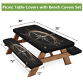 ADECORIVY Compass Print Picnic Table Cover with Bench Covers ...