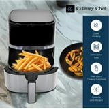 Culinary Chef 5.8-Quart Electric Air Fryer, Adjustable Temperature ...