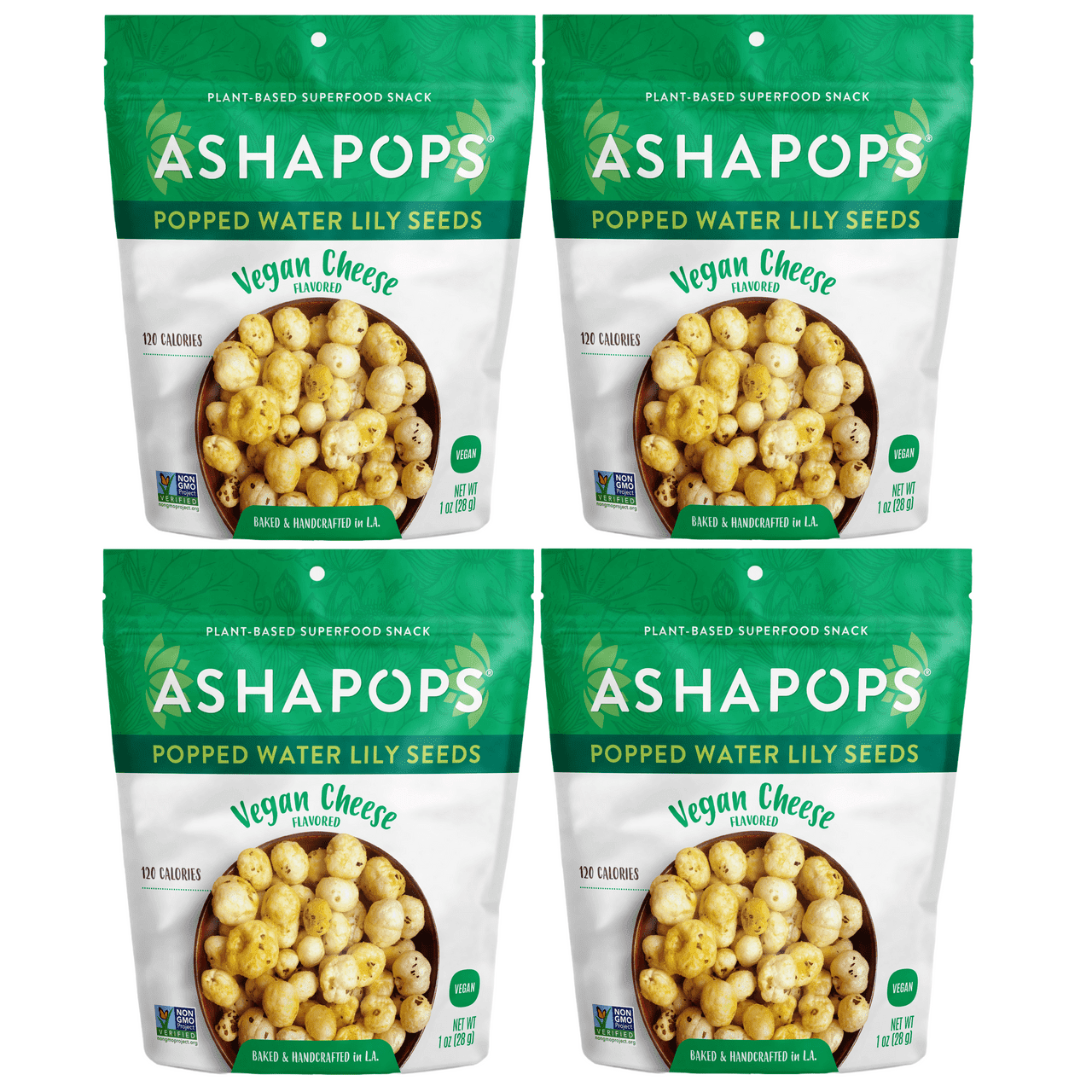 Popped Water Lily Seeds by AshaPops - Vegan Cheese (4-Pack) - Walmart.com
