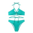 Womens Bikinis Set 2024 Europe And The United States New Lace Up
