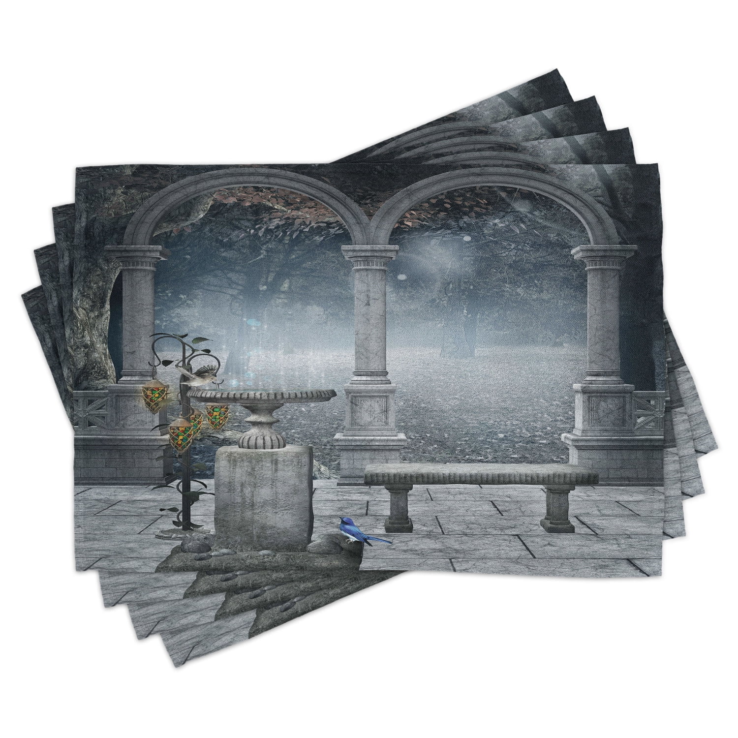 Ambesonne Gothic Place Mats Set of 4, Fictional Mythic Stones, Standard ...