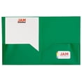 JAM Paper Plastic 2 Pocket POP Folders, School Folders, Green, Bulk 48 ...