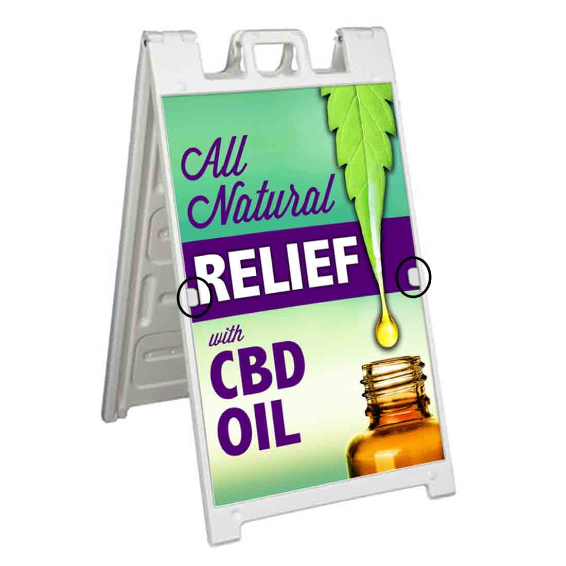 All Natural Relief With CBD (24" X 36") Deluxe A-Frame Signicade ...