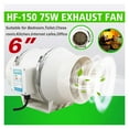 6 Inch 75W Low Noise Inline Duct Hydroponic Air Blower Fan Exhaust Fan ...