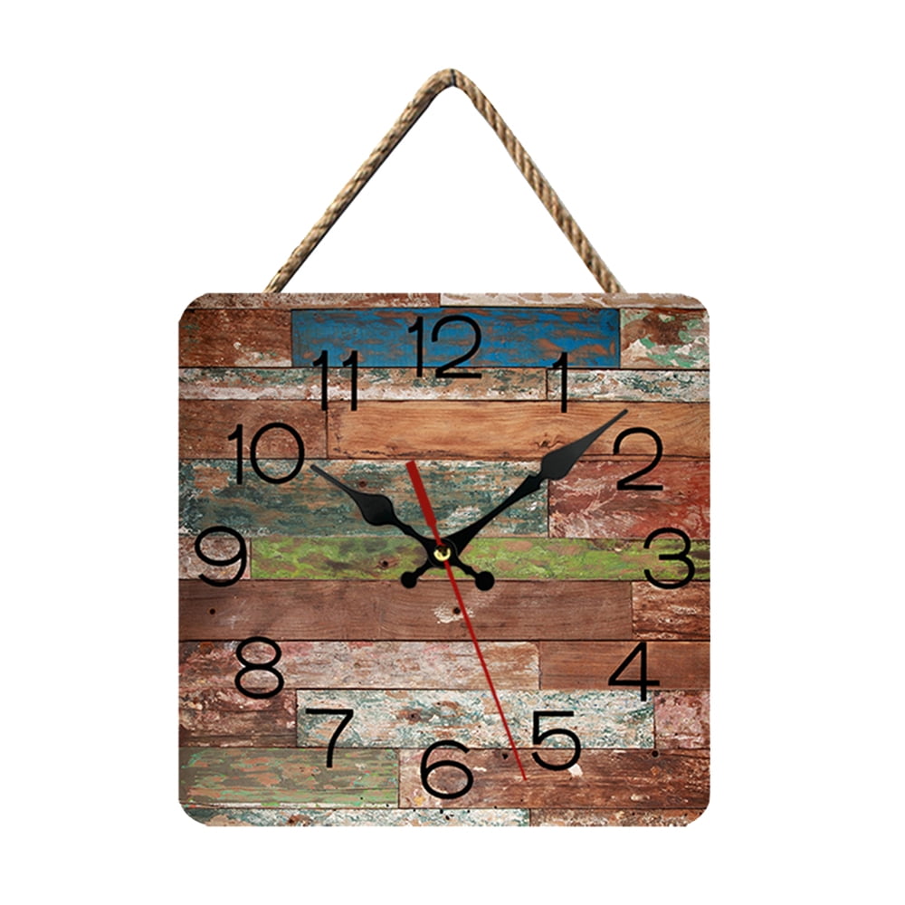 Click here for Mfg2020 Wooden Wall Clock Retro Square Pastoral St... prices