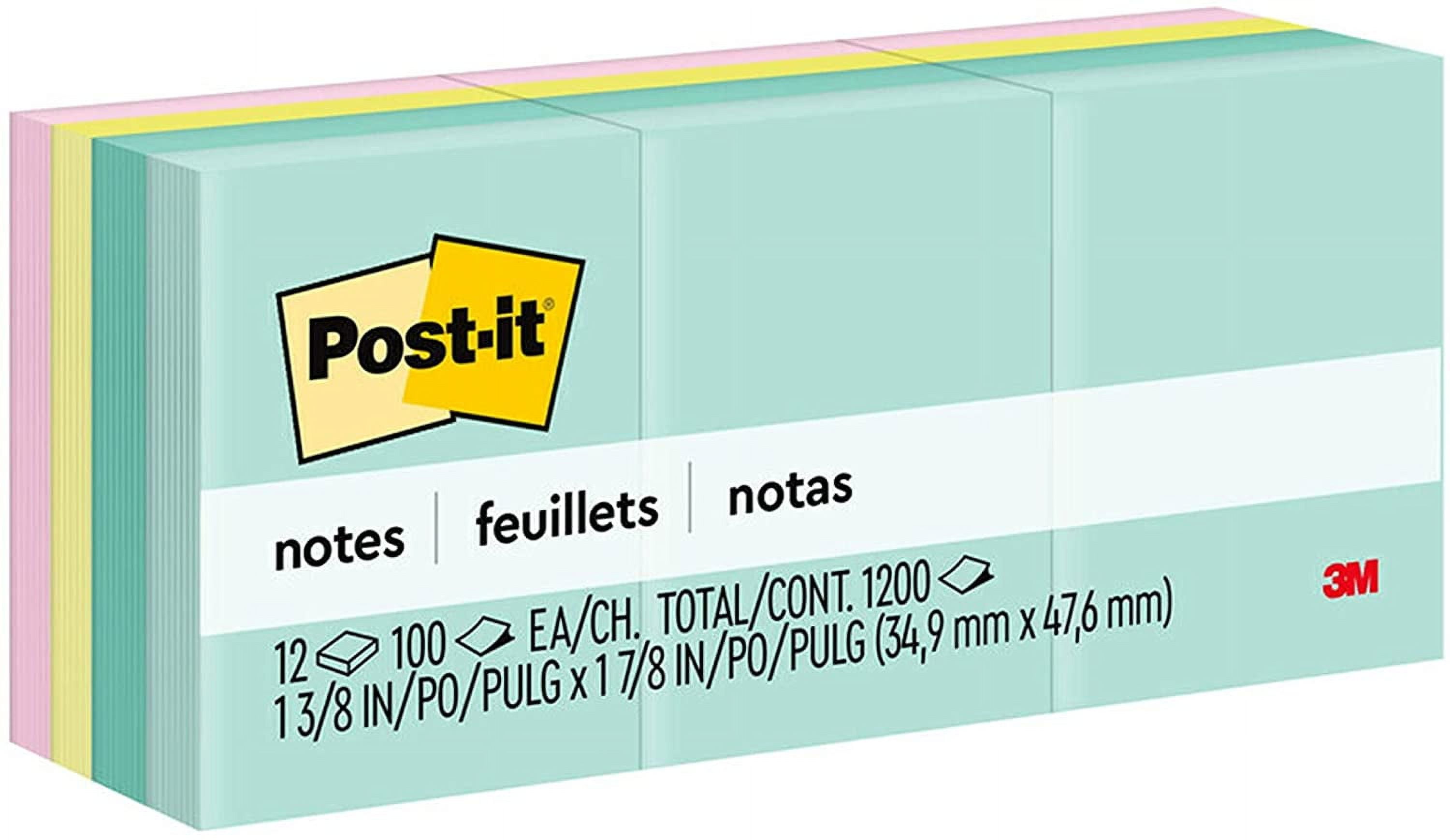 Notas adhesivas Post it Notes originales, 1,5 x 2, 18 blocs, 100 hojas ...