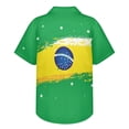 HUIACONG Men's Hawaiian Shirt,Short Sleeve Brazilian Flag Print Shirts ...