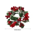 Artificial Red Berry Candleholder Wreath for Winter Holiday Table Decor ...