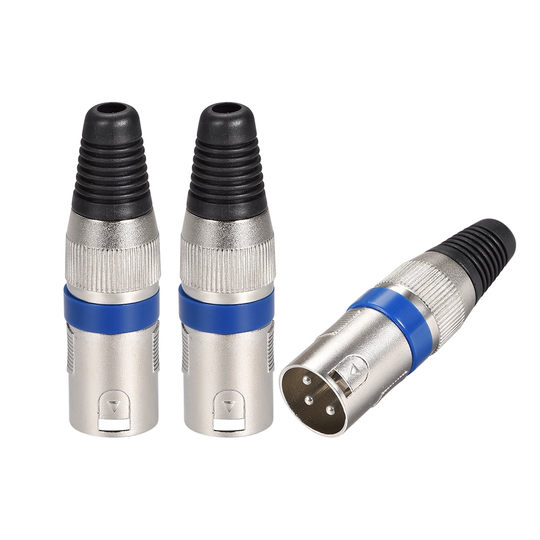 3uds Conector de 3 polos XLR macho, Cable Conector de enchufe para ...
