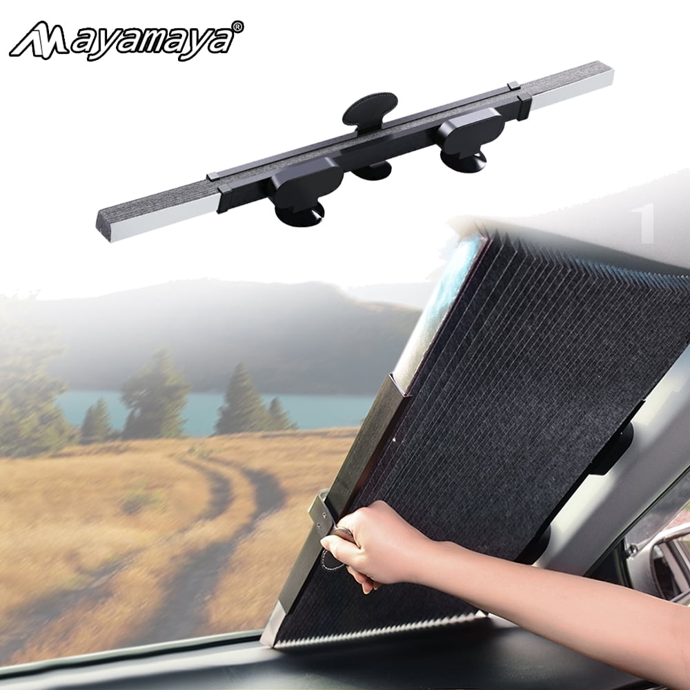 Ayamaya Retractable Windshield Sun Shade for Front Window, Anti-UV Car ...