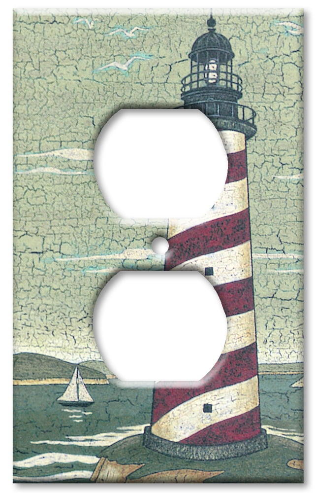 Outlet Cover OVERSIZE Wall Plate - Cape Lighthouse - Walmart.com