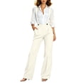 Ailaofu Women's Pleated Wide Leg Jumpsuit, Fitted Flared Long Pants ...