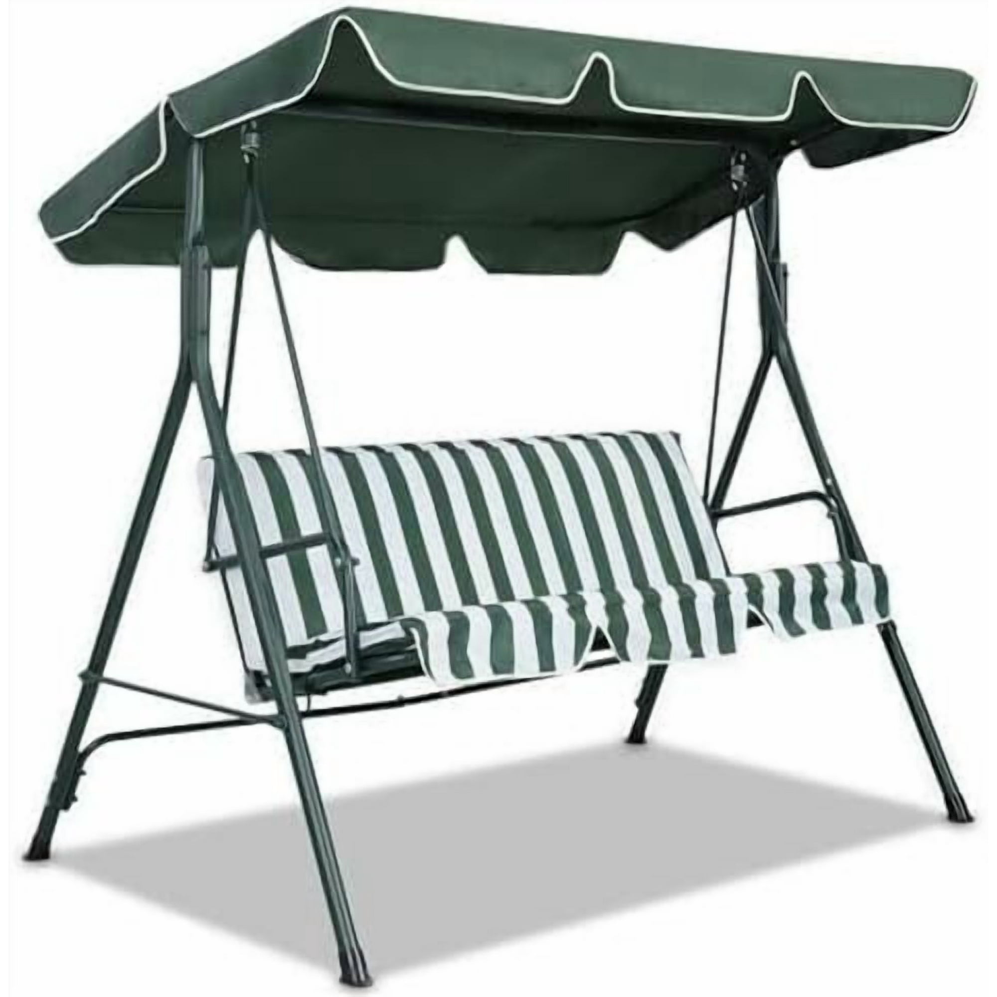 Click here for Unbranded Green Stripe Patio Swing Chair Canopy Se... prices