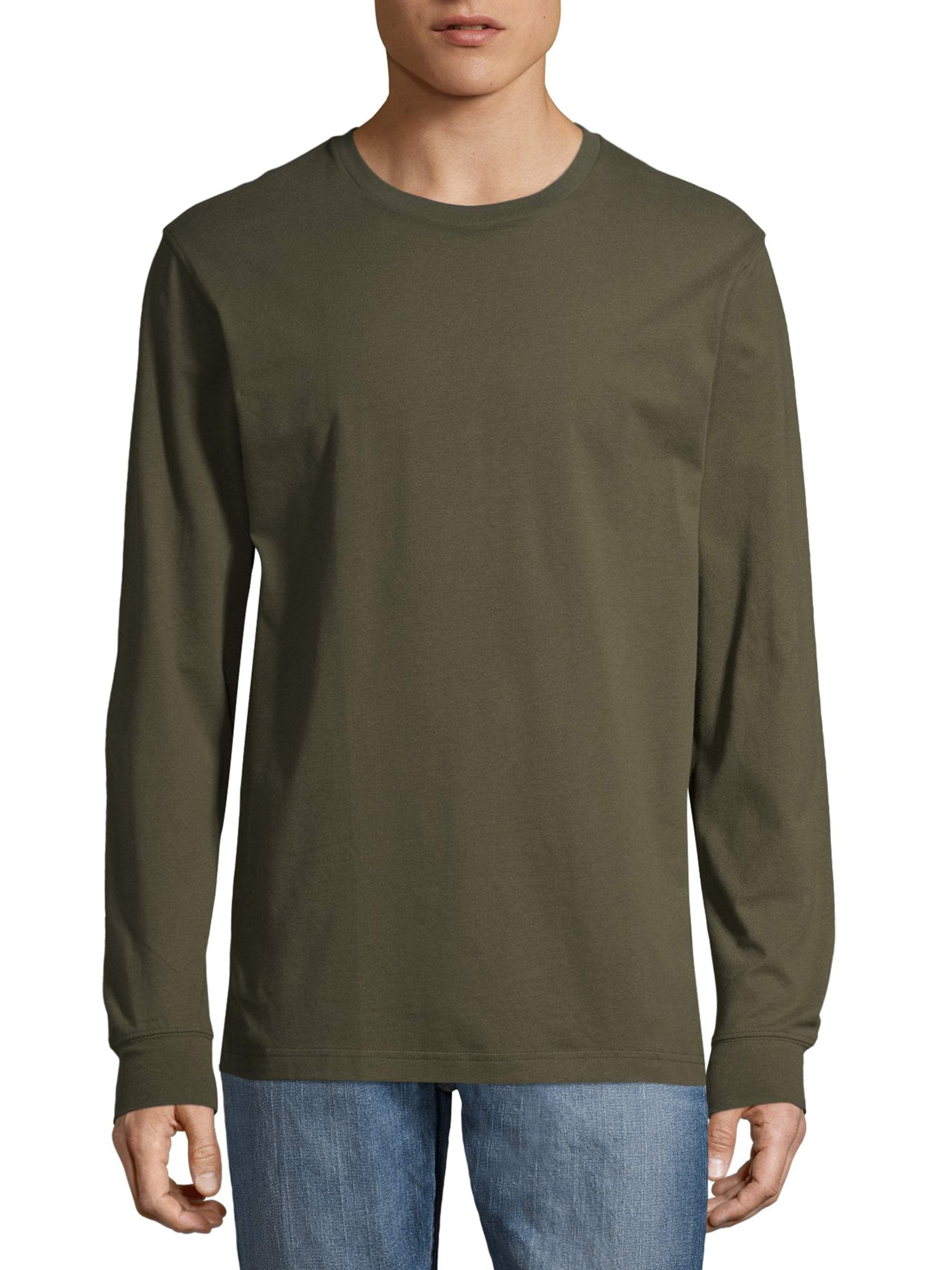 George Men's Long Sleeve Cotton Crew Neck Tee - Walmart.com