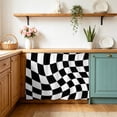 Black and White Checkered Small Sink Skirt 10''x11'', Modern Irregular ...